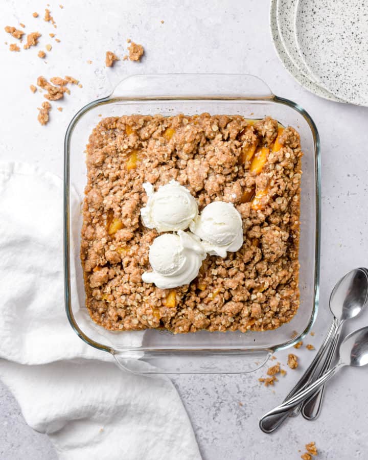 Peach Crisp with Canned Peaches - Chopnotch