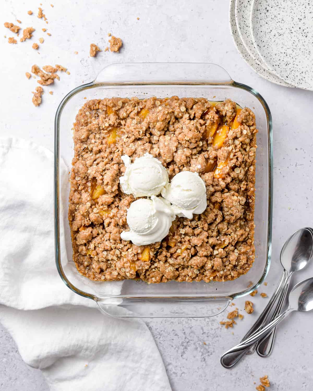 Peach Crisp with Canned Peaches - Chopnotch